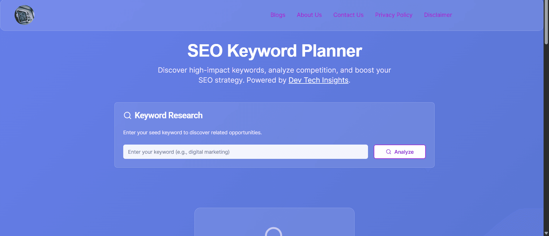 🔍 Free SEO Keyword Generator – Find Winning Keywords in Seconds (2025) - Dev Tech Insights